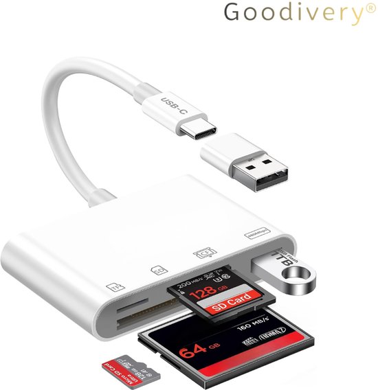 Goodivery® SD Kaart Lezer - USB C Compact Flash CF-kaartlezer - Micro ...