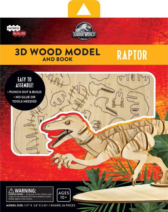 Jurassic World Raptor 3D Puzzel Model set - Maak je eigen Dino - Van ...
