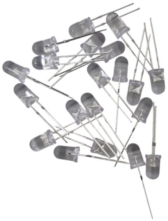 20 stuks 5mm witte LED diodes 3v 20mA- ronde verlichting voor ...