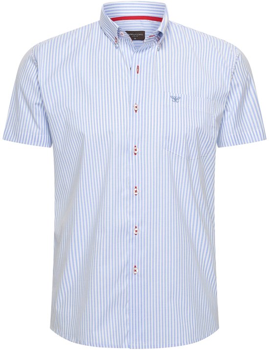 Cappuccino Italia - Heren Overhemden Bronte Stretch - Blauw - Maat M | bol