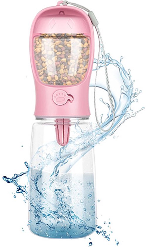 2-in-1 Honden Waterfles - 500ml Draagbare Waterfles voor Huisdieren ...