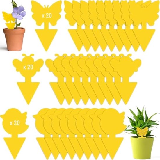 Gele stickers rouwmuggen, bestrijden, 60 stuks, gele stickers voor ...