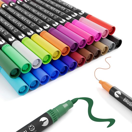 NAPI Twinmarkers - 24 Stiften voor Volwassenen - Dubbelzijdige ...