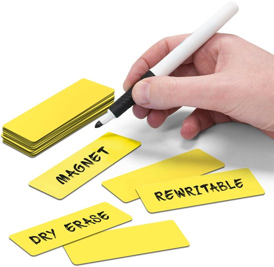 75 Magneten Whiteboard Balk 7,5 cm - Geel - Herschrijfbaar - Planbord ...