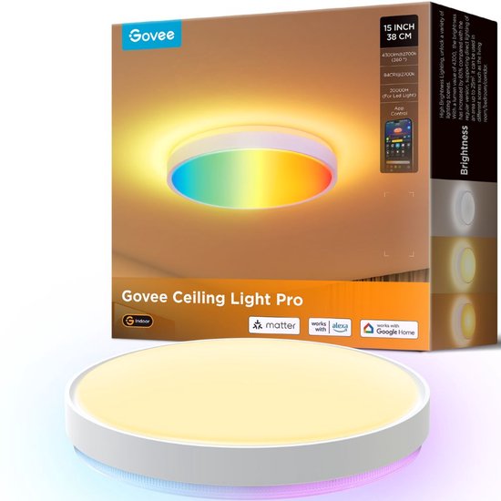 Govee Ceiling Light Pro - RGBICWW Smart Light - 15 inch | bol