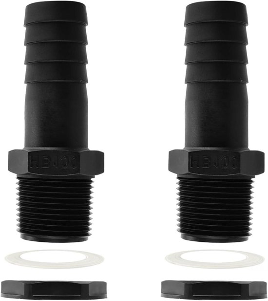 Regentonconnectorset - 2 stuks doorvoer voor regentonnen 2 inch tankdoorvoer met... | bol
