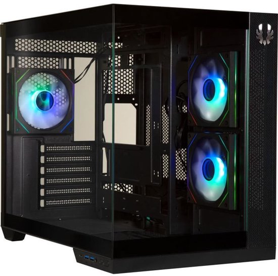 PC-behuizing - BITFENIX - Triton - Cube - ATX - Zwart - Gehard glas ...