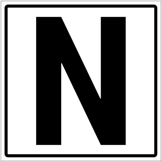 Letter N sticker - 10 x 10 cm | bol