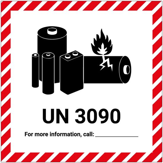 UN 3090 batterij sticker - 20 x 20 cm | bol