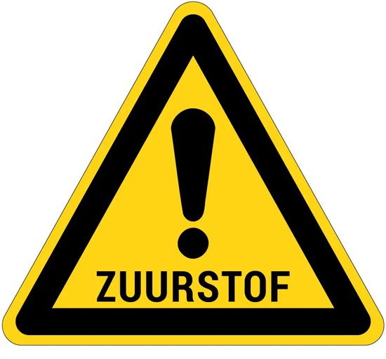 Zuurstof waarschuwingssticker - 40 cm | bol