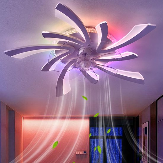 LuxiLamps - 5 Vleugel Ventilator Lamp - Dimbaar Met Afstandsbediening ...