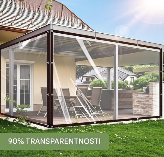 Buitenzeil - Transparant zeil - Waterdicht transparant zeil met gaten ...