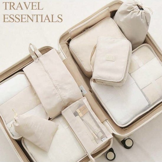 Nomad Travel Organizer - packing cubes beige - 10-delige reistas set | bol