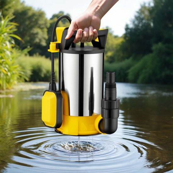 3 in 1 vlakzuigende dompelpomp RVS 750 W, vuilwaterpomp 14000 l/u ...