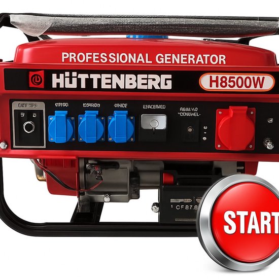Huttenberg H8500W Stroomgenerator – Sleutelstart - Model 2025 | 220V ...