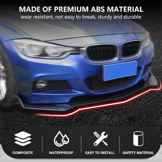 Front Splitter 5-delige Body Kit voor Auto - Universele Voorspoiler met ...