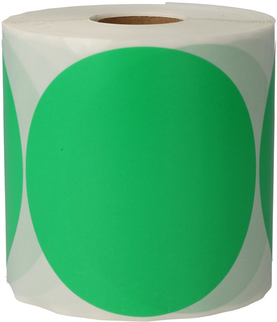 500 Etiketten Stickers Rond Groen 80 mm op Rol Gekleurd - Sluitzegels ...
