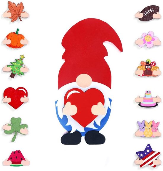 Allecto Plus - Zelfstaande Houten Kabouter DIY met 12 Afneembare ...