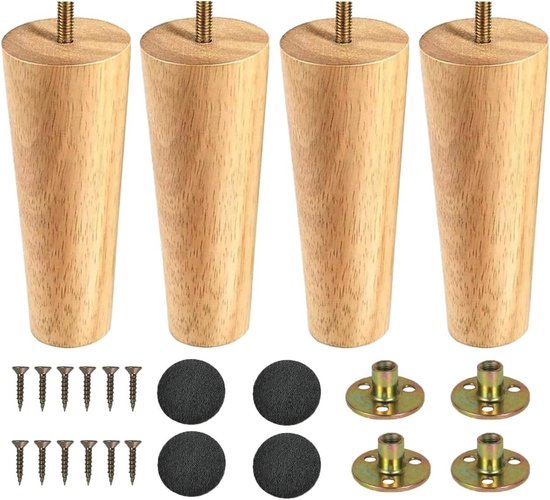 Houten Tafelpoten 4 Stuks Conisch Model 15 cm Vervanging voor ...