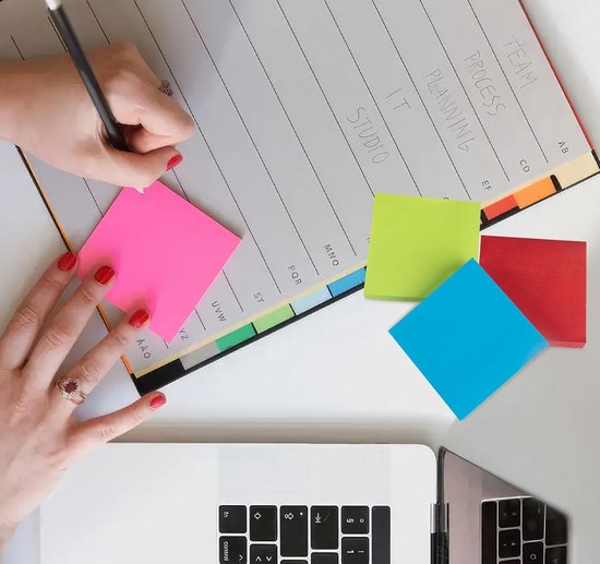 6 stuks Sticky Notes Pads - 600 Vellen - Bulk Notitieblokken in 6 ...
