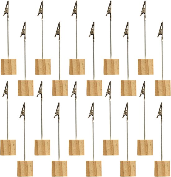 20 Pcs Photo Holder met Clips - Houten Basis - Kaart Houder Clip - Memo ...