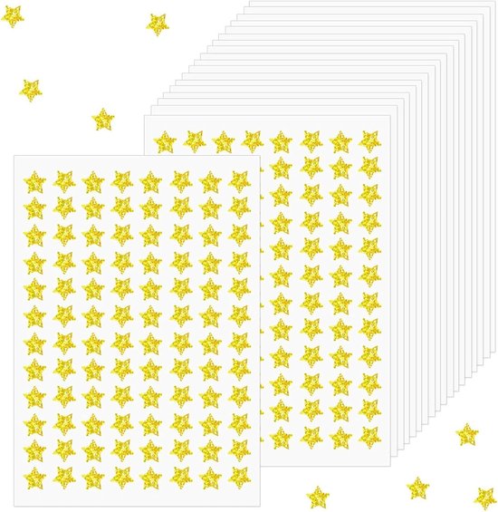 20 Bladen - 1920 Stukjes - Gouden Ster Stickers - Zelfklevende Mini ...