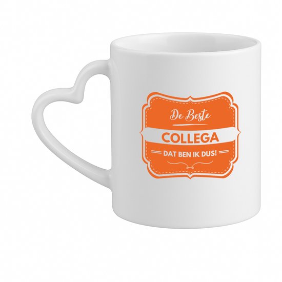 Hacebo® - De beste collega, dat ben ik dus koffiebeker met hart oor wit ...