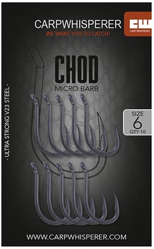 Carp Whisperer - Chod Haak - 10 stuks - Haak Maat: 6 - Micro Barb | bol