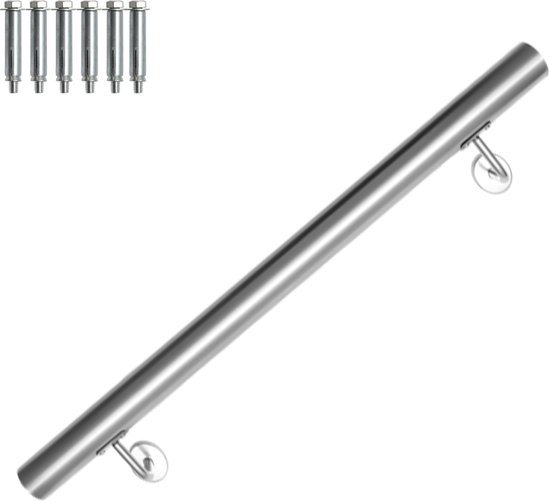 Trapleuning Roestvrij staal leuning zilver 80 cm Ø 42 mm V2A Roestvrij ...