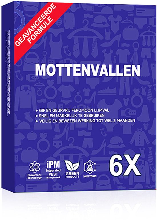 Mottenval - Set van 6 stuks - Motten bestrijden - Effectieve mottenval ...