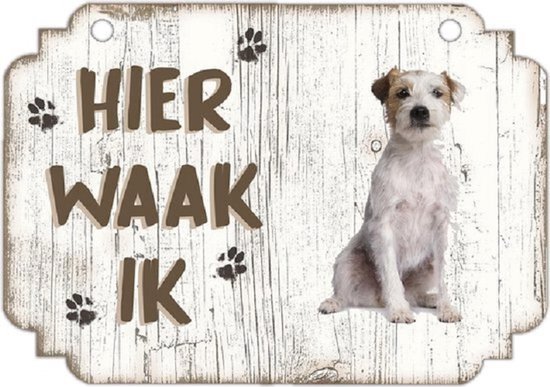 Jack Russel Ruwharig Waakbord - Hier Waak Ik - HBWK-017 - Gratis ...