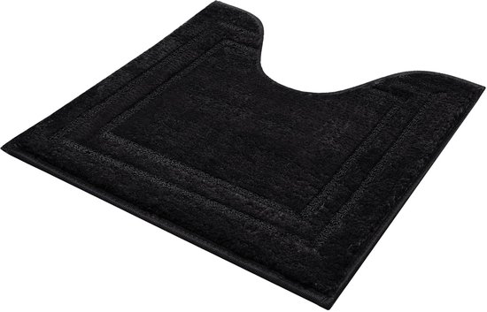 Boraboi® Zwarte wasbare antislip badmat met uitsparing voor vrijstaande ...