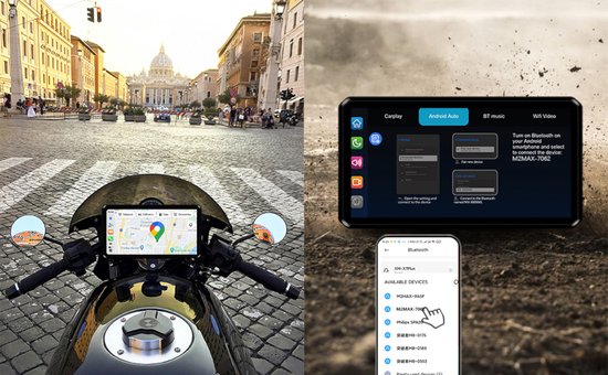 AlienRider M2 Pro Motorcycle Multimedia System + Cameras + Wave-Radar ...
