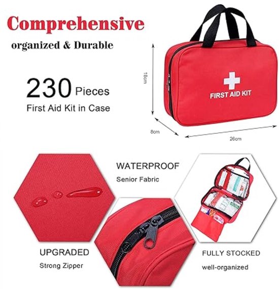 Famanu EHBO-Set 230-Delig, Complete Variëteit Outdoor Survival ...