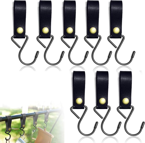 JGS Premium - Leren Lus Haak 8 Stuks Metaal S Vorm Haken voor Ophangen ...