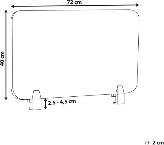 Bureauscherm beige 72 x 40 cm WALLY | bol
