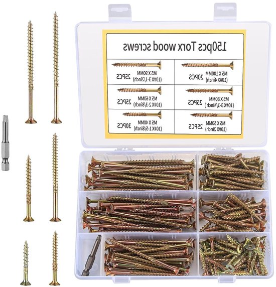 Allecto Premium - 150-delige Torx houtschroeven set voor ...
