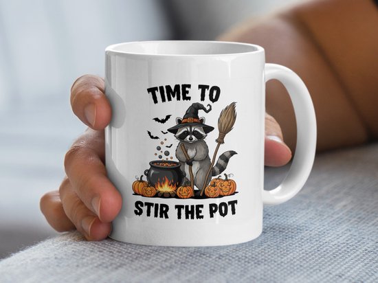 Halloween Wasbeer Mug, Tijd om de Pot te Roeren, Herfst Decor, Spooky ...
