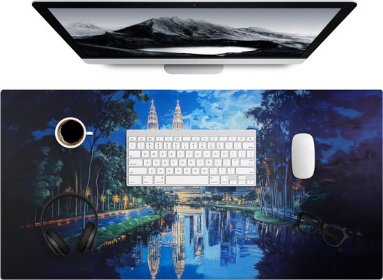 Bureau onderlegger 90x45 cm - Muismat Stad Kuala Lumpur - Skyline ...