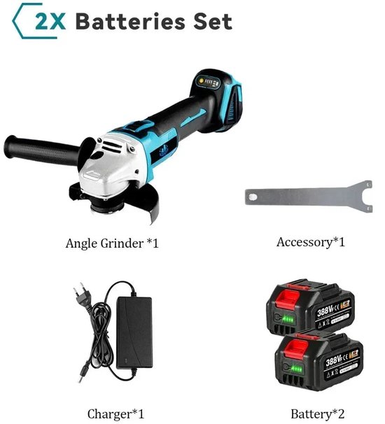 Accu Haakse Slijper - 125 mm - Draadloos Slijptol - 18V - 8500 RPM ...