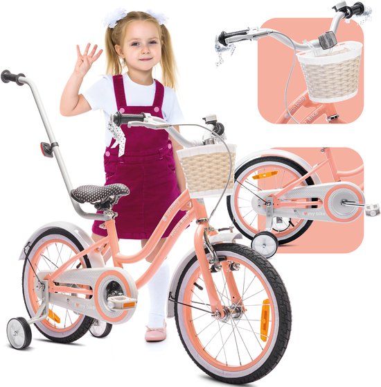 Heart Bike Fiets voor een meisje van 4 tot 6 jaar, 16 inch Abrikoos ...