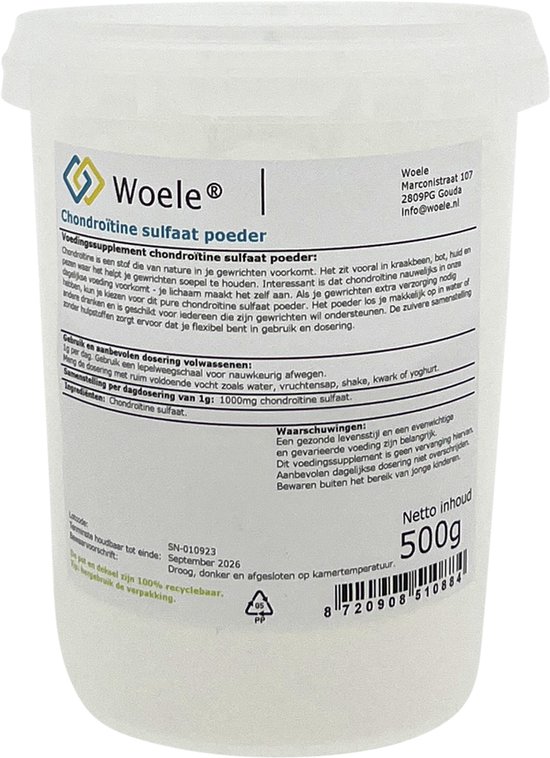 Woele chondroitine sulfaat poeder 500g chondroïtine | bol