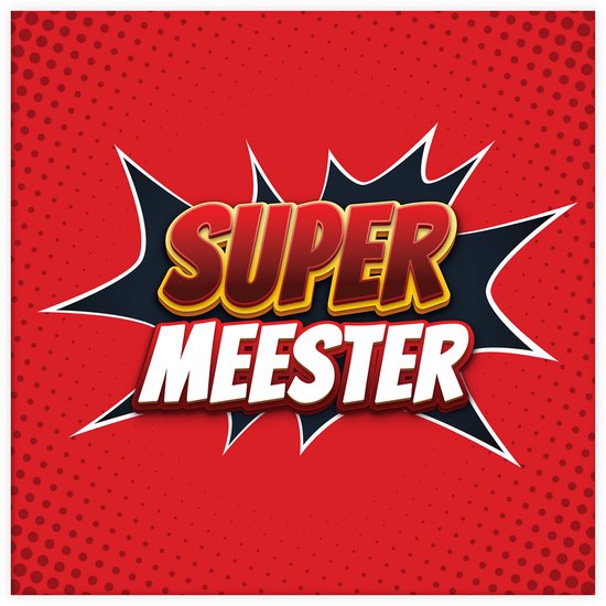 Tekst tegeltje: Super meester + Plakhanger | Cadeau afscheid meester | Bedankt meester... | bol
