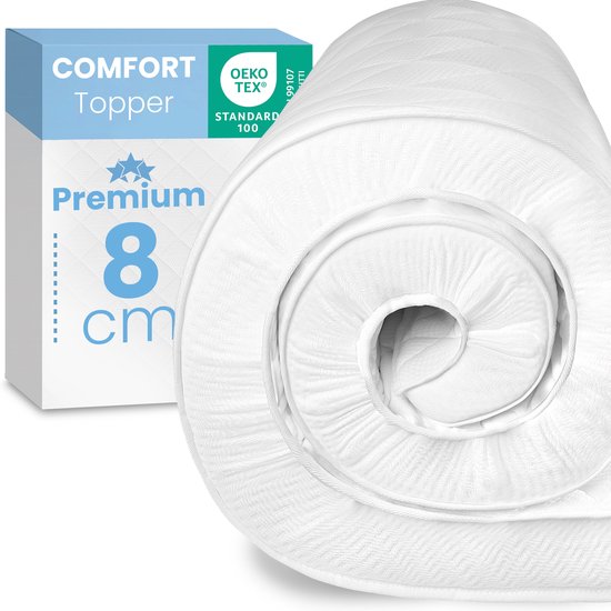 ELONEO Comfortschuim Matras Topper 120x200 cm - 8 cm Dik, Ademende ...