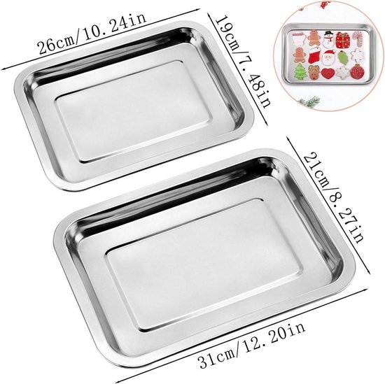 Stainless Steel Griddle, Small Baking Tray with Non-Stick Coating, Oven ...