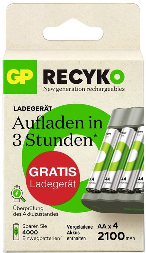 GP Aktion Gratis Ladegerät USB-Modell Ladegerät GP B441 inkl. 4x AA ...