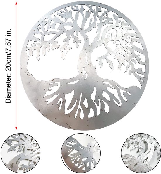 Metalen wandsculptuur levensboom - rustiek wanddecor - 1 stuk ...