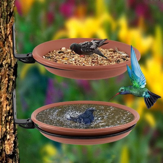 Crrynuo - Voederbak Voor Vogels - Boomvogelbad - Dubbel-laags ...