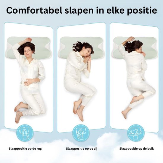 Anti Snurk Kussen - Apneu - Memory foam, Ice Silk hoes - Hoofdkussen | bol