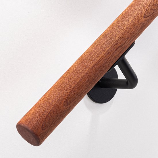 Trapleuning Mahonie Hout – Rond (38 mm) – Lengte: 100 cm – Inclusief 2 ...